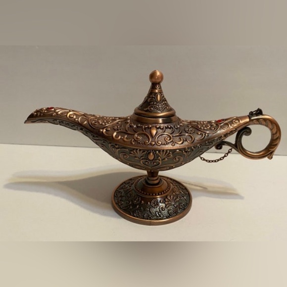 Accents | Metal Carved Aladdin Lamp Magic Vintage Home Tea Oil Pot ...